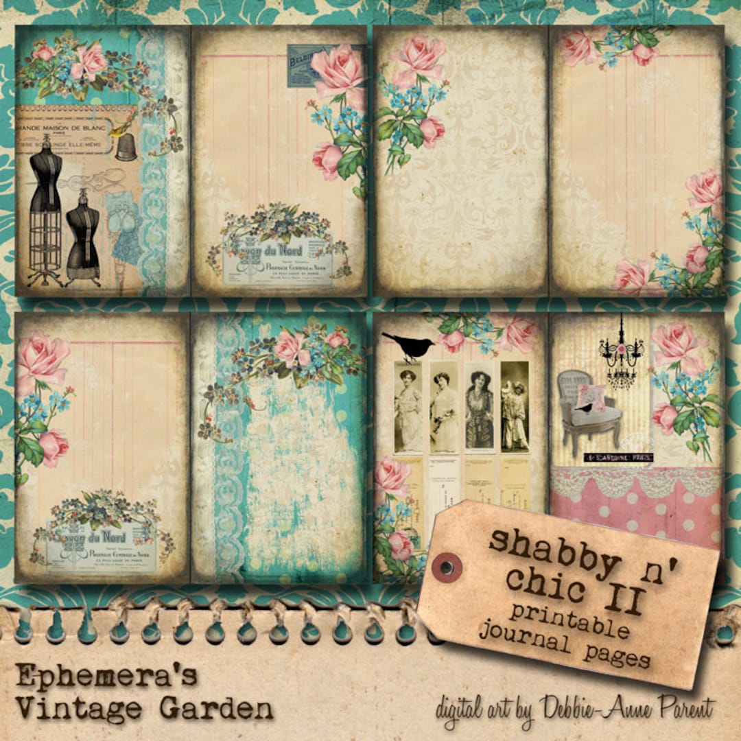 Shabby N' Chic II Jumbo Journal Page Set - Etsy