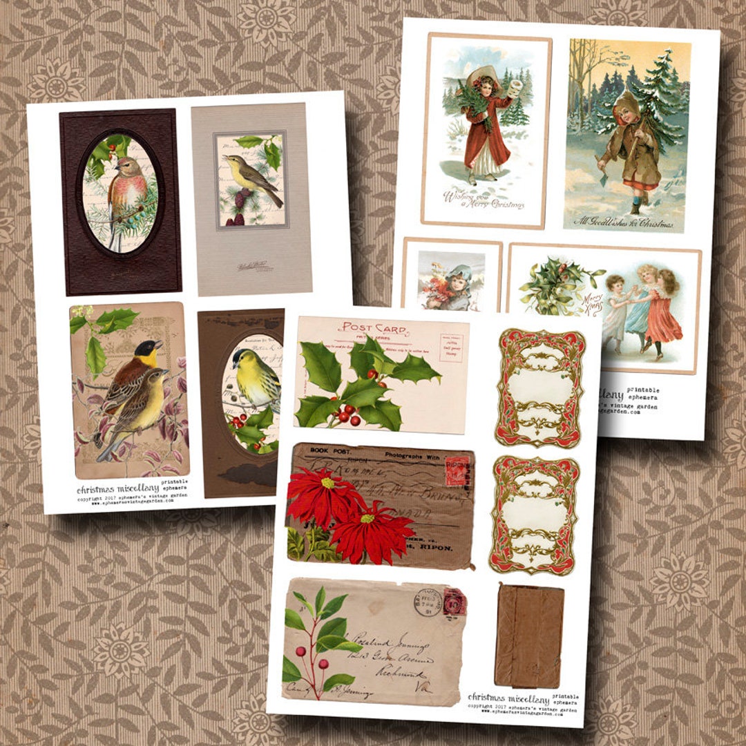 Christmas Miscellany Printable Journal Cards - Etsy