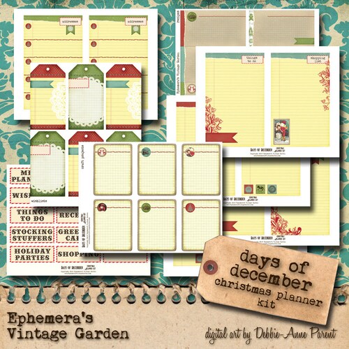 Days of December Printable Christmas Journal Kit - Etsy