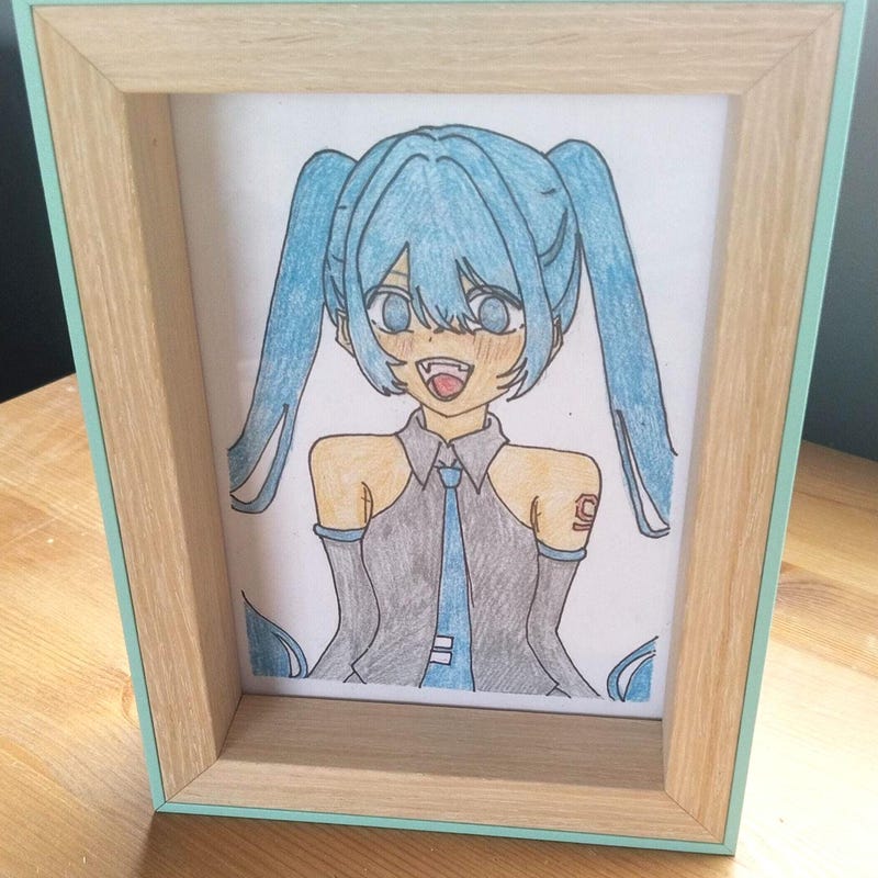 Framed Hatsune Miku Art - Etsy