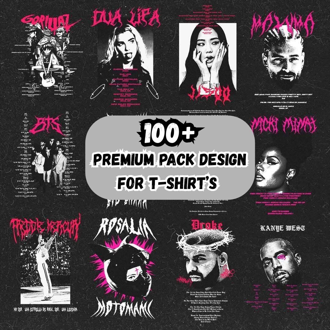 100 Premium T-shirt Design Pack Rap Hip Hop PNG Bundle - Etsy