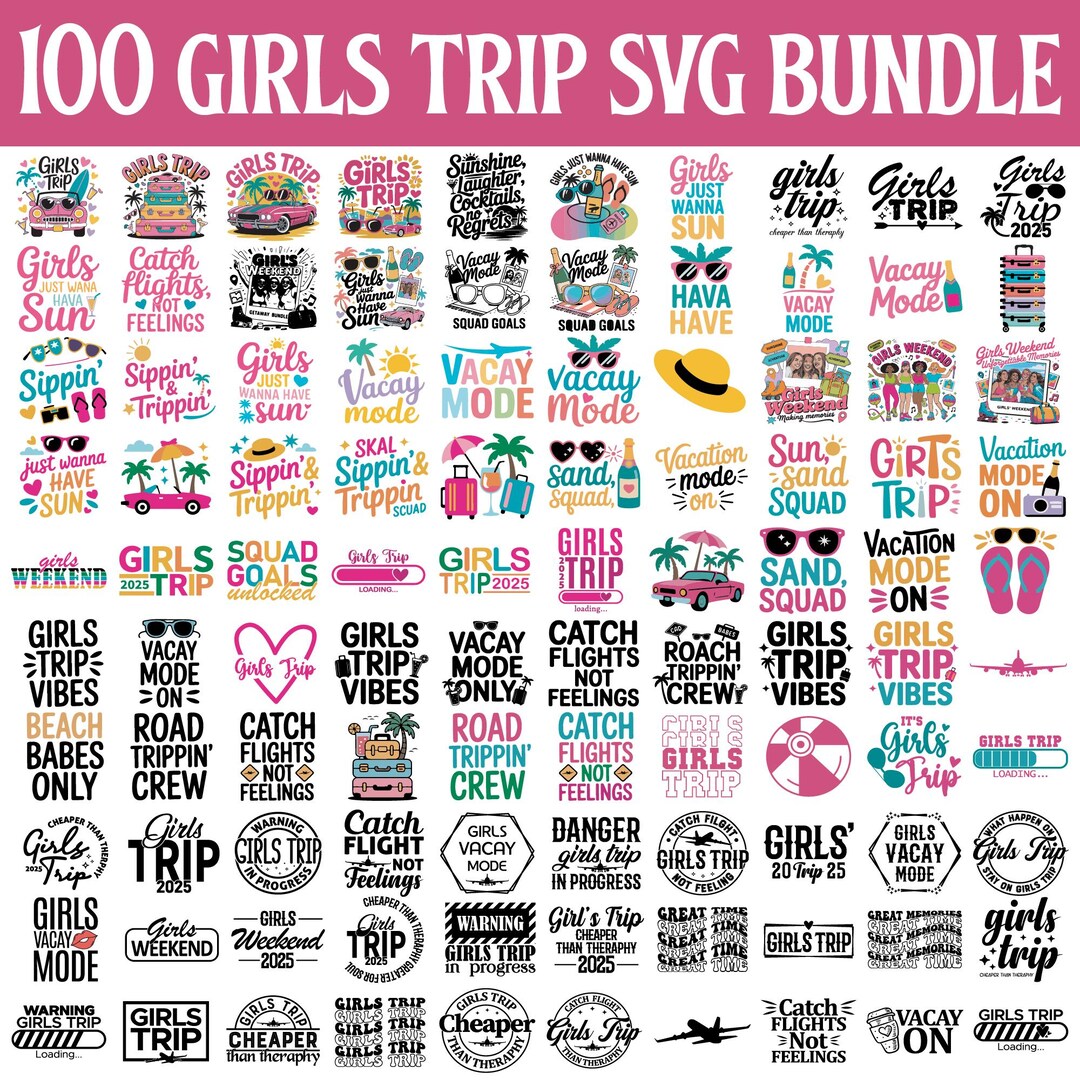 Girls Trip SVG Bundle: Vacation Graphics (digital) - Etsy UK