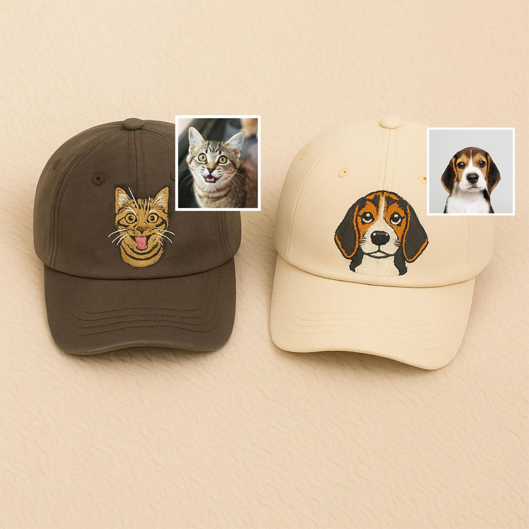 Custom Embroidered Dog Hat, Personalized Cat Hat, Vintage Baseball Cap ...