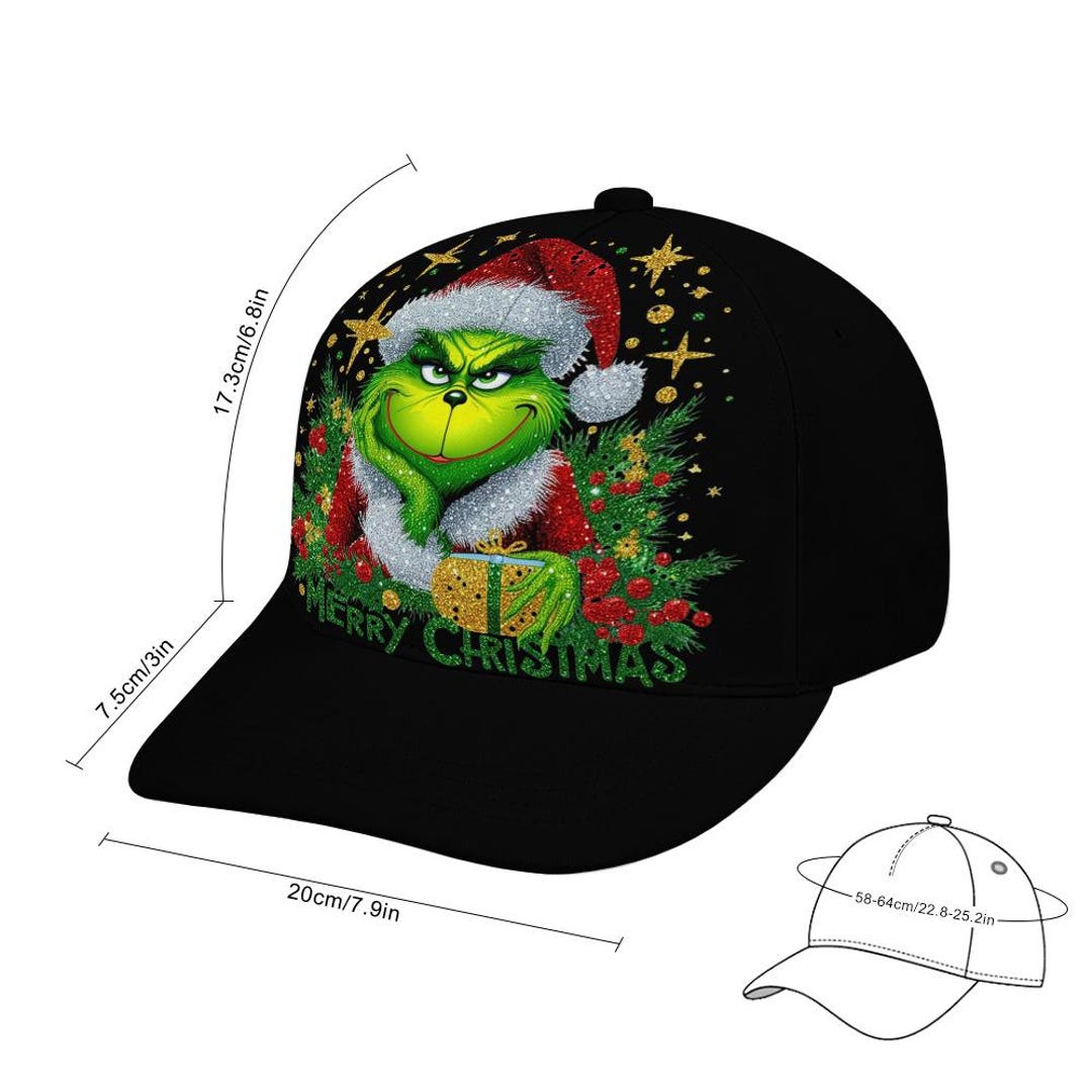 Merry Christmas Grinch Style Baseball Cap #christmas - Etsy