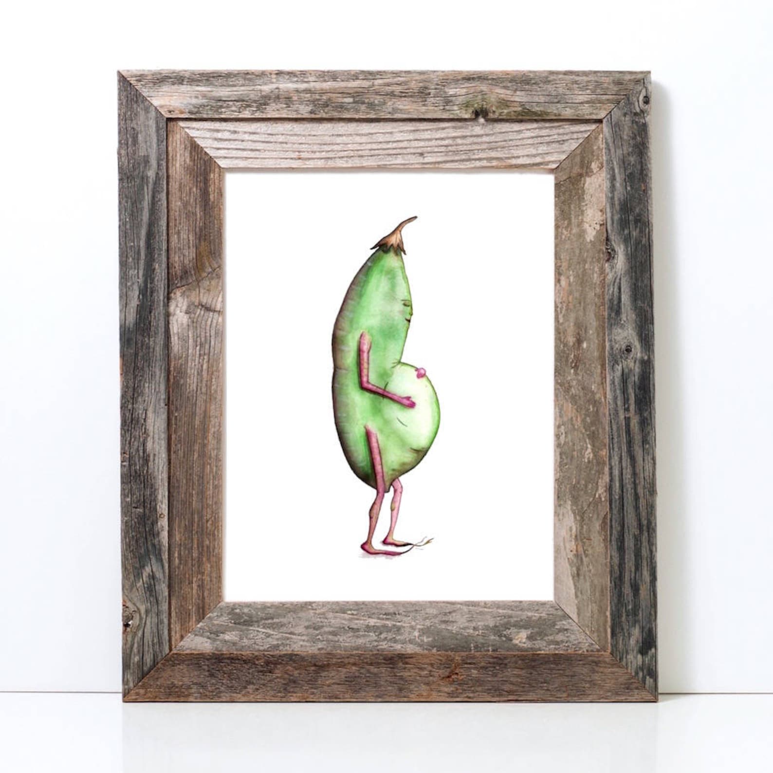 PEAPOD - ART PRINT - There's a Pea in the Pod! Sweetpea, Illustration ...