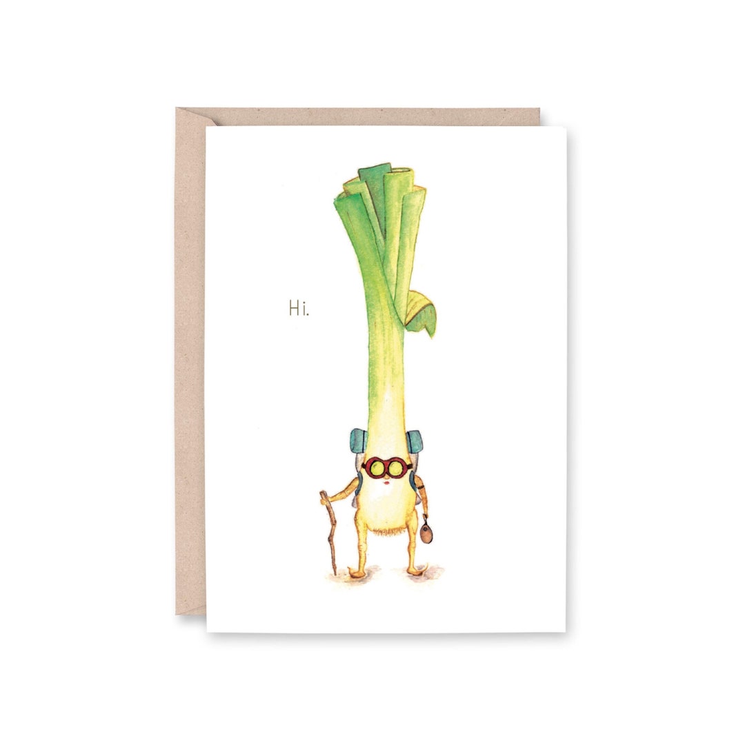 Travelling LEEK - "hi." - Housewarming, Miss You, Thank You Note, Hiker ...