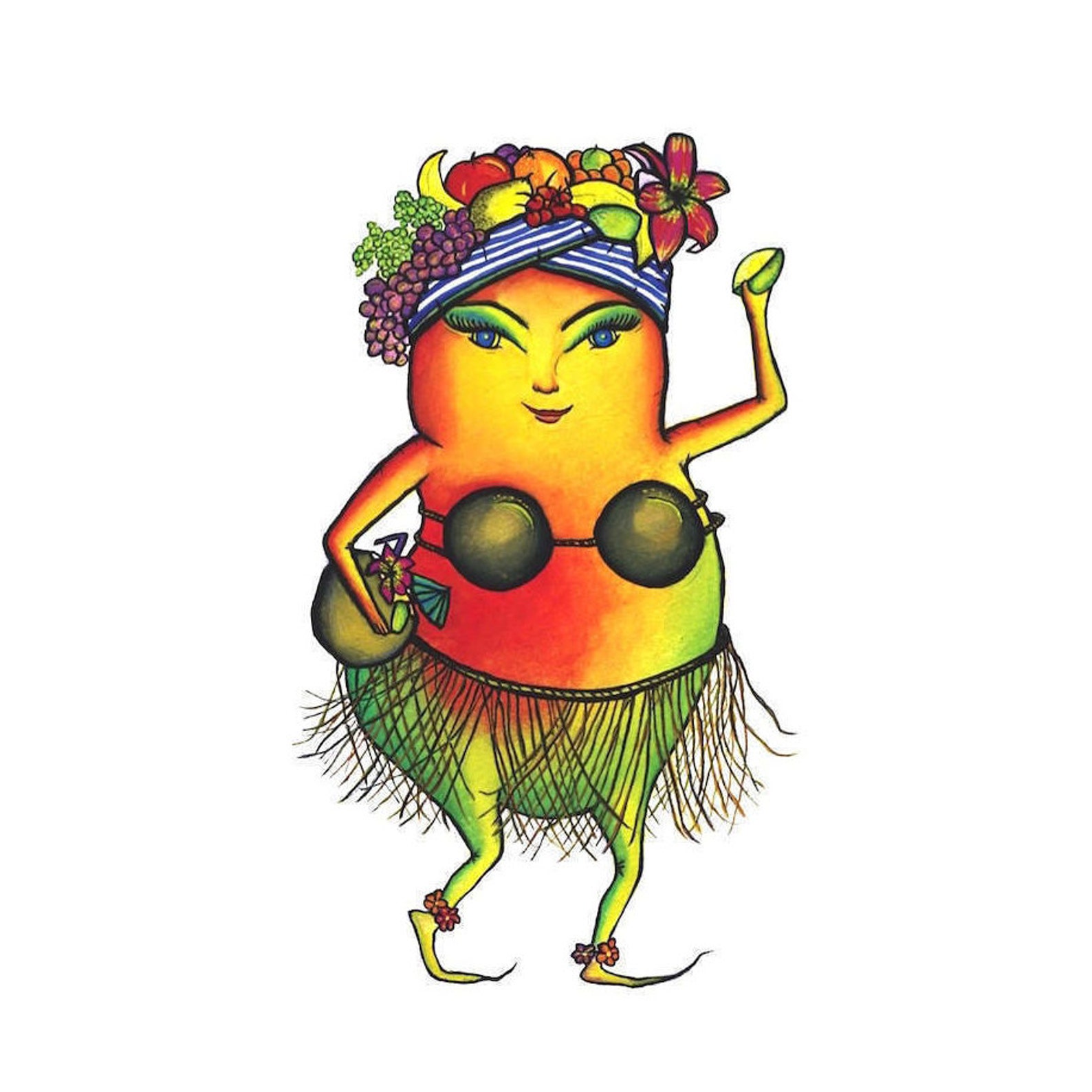 Dancing MANGO ART PRINT illustration décoration - Etsy France