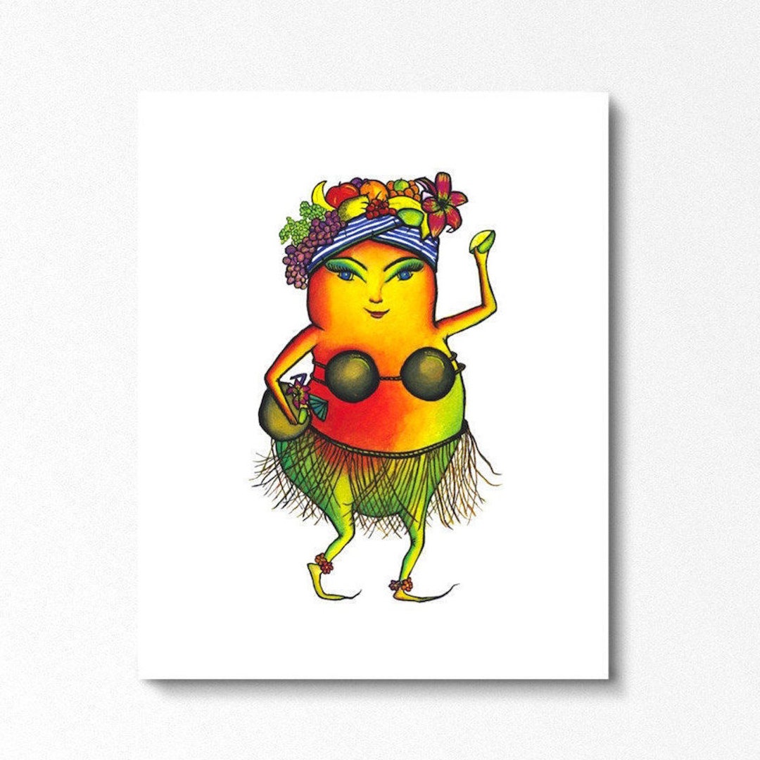 Dancing MANGO ART PRINT illustration décoration - Etsy France