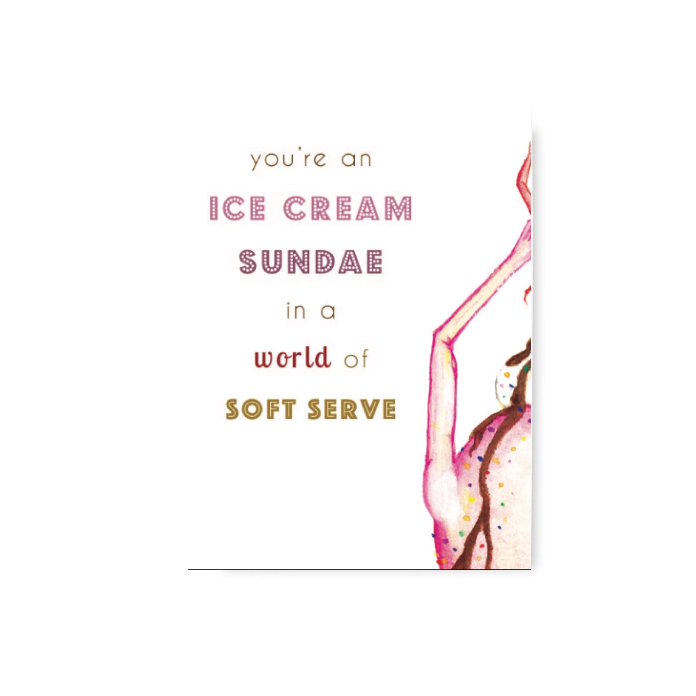 Ice Cream Sundae - Happy Birthday Card - Greeting Card, Celebration ...