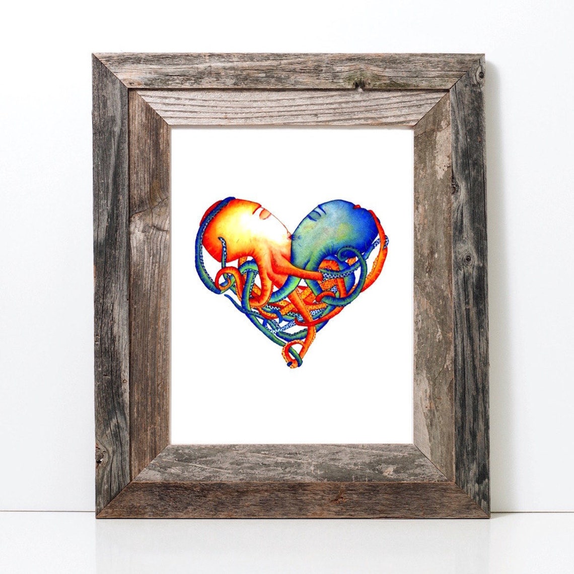 OCTOPUS HEART Art Print Octopuses Wedding Anniversary - Etsy