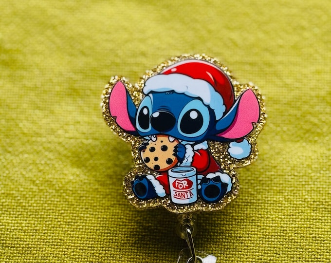 Stitch Christmas / Badge Reel, Badge Reel for Nurse, Phychology Badge ...