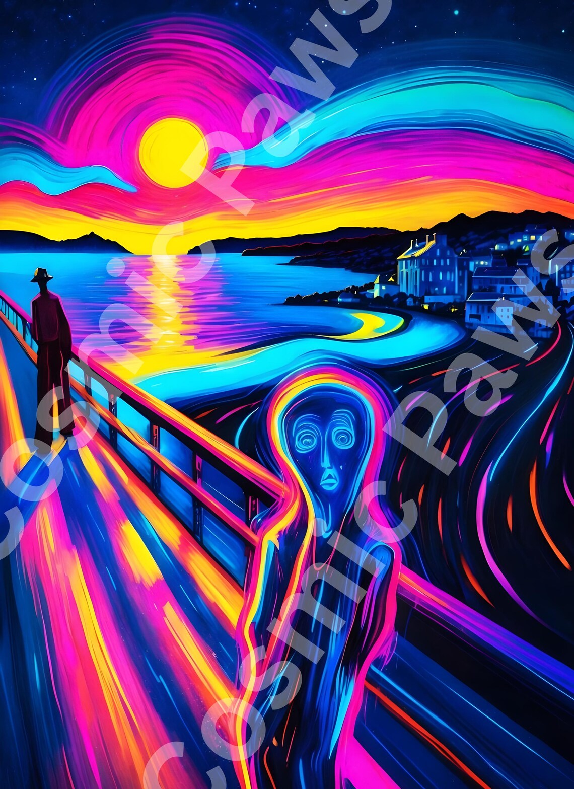 Psychedelic, the Scream, Edvard Munch Inspired Trippy Poster, Cosmic ...