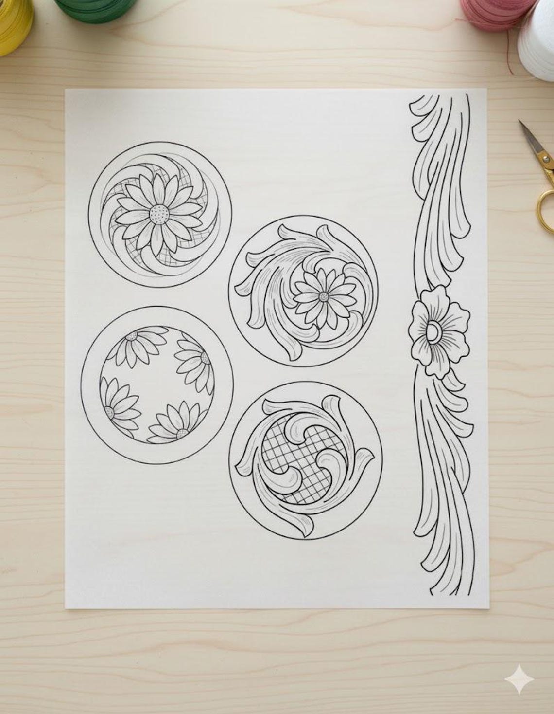 Western Tooled Leather Hand Embroidery Pattern Pack- Leatherwork ...