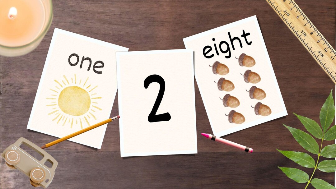Number Flashcards - Nature Counting - 1-20 - Digital Download - Etsy