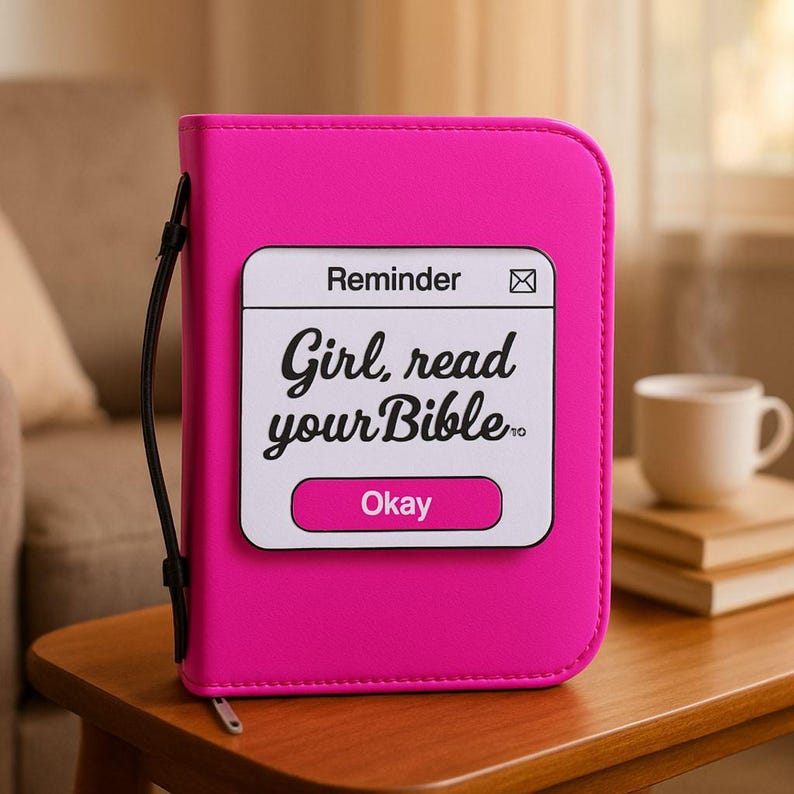 Bright Pink Bible Cover: Stylish PU Leather Christian Gift - Etsy