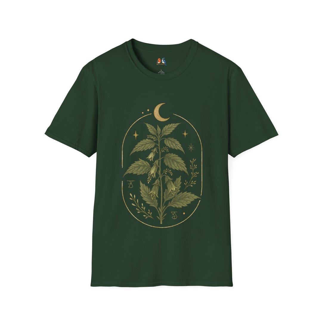 Botanical Stinging Nettle Moon T-shirt | Nature Lover Gift, Plant ...