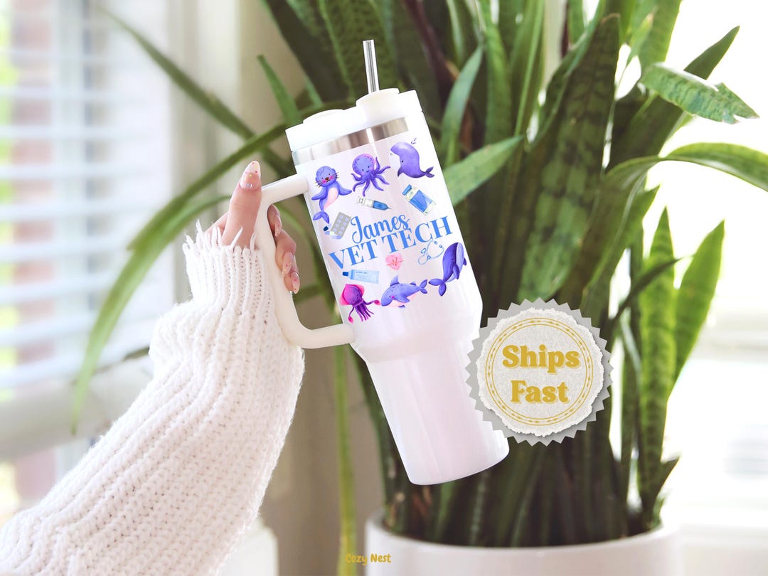 Vet Tech Tumbler Personalized 40oz Aquatic Vet Tech Gifts Cup for ...