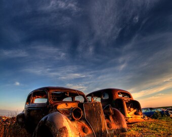 Fine Art Print of rusty old vintage trucks | Etsy
