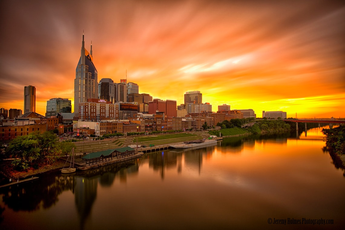 Nashville Skyline at Sunset Color Fine Art Photography Print - Etsy