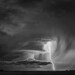 Leoti Kansas Supercell Thunderstorm With Lightning Bolt in Black and ...