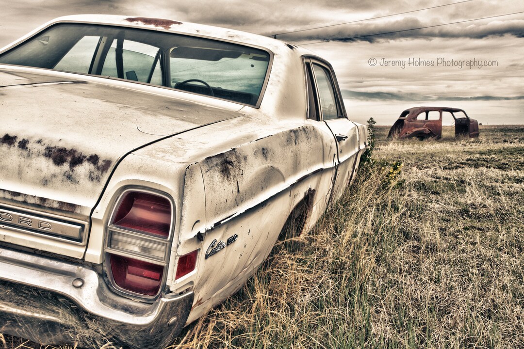 Antique Vintage Ford Muscle Car Rusting Away Fine Art Photography Print ...