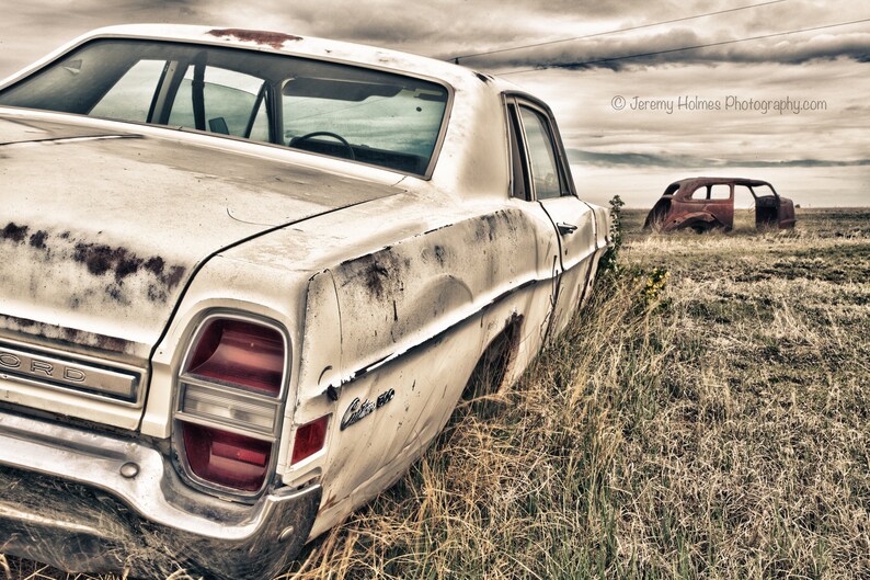 Antique Vintage Ford Muscle Car Rusting Away Fine Art - Etsy