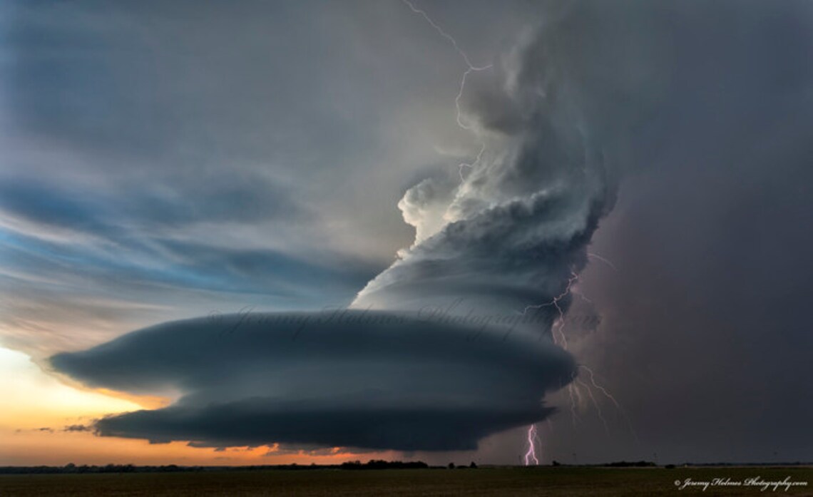 Fine Art Print of the Most Amazing Supercell Thunderstorm With ...