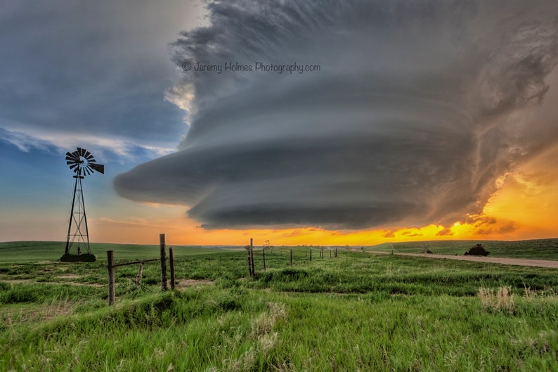 Supercell Thunderstorm in Nebraska With Windmill Fine Art Photography ...