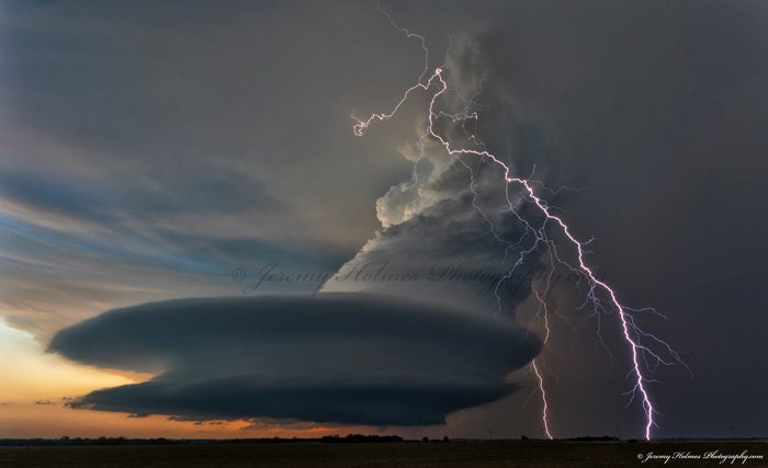 Fine Art Print of the Most Amazing Supercell Thunderstorm With ...