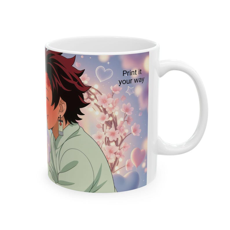 Anime Ceramic Mug, Tanjiro and Kanao Coffee Cup, Cute Custom Anime Gift ...