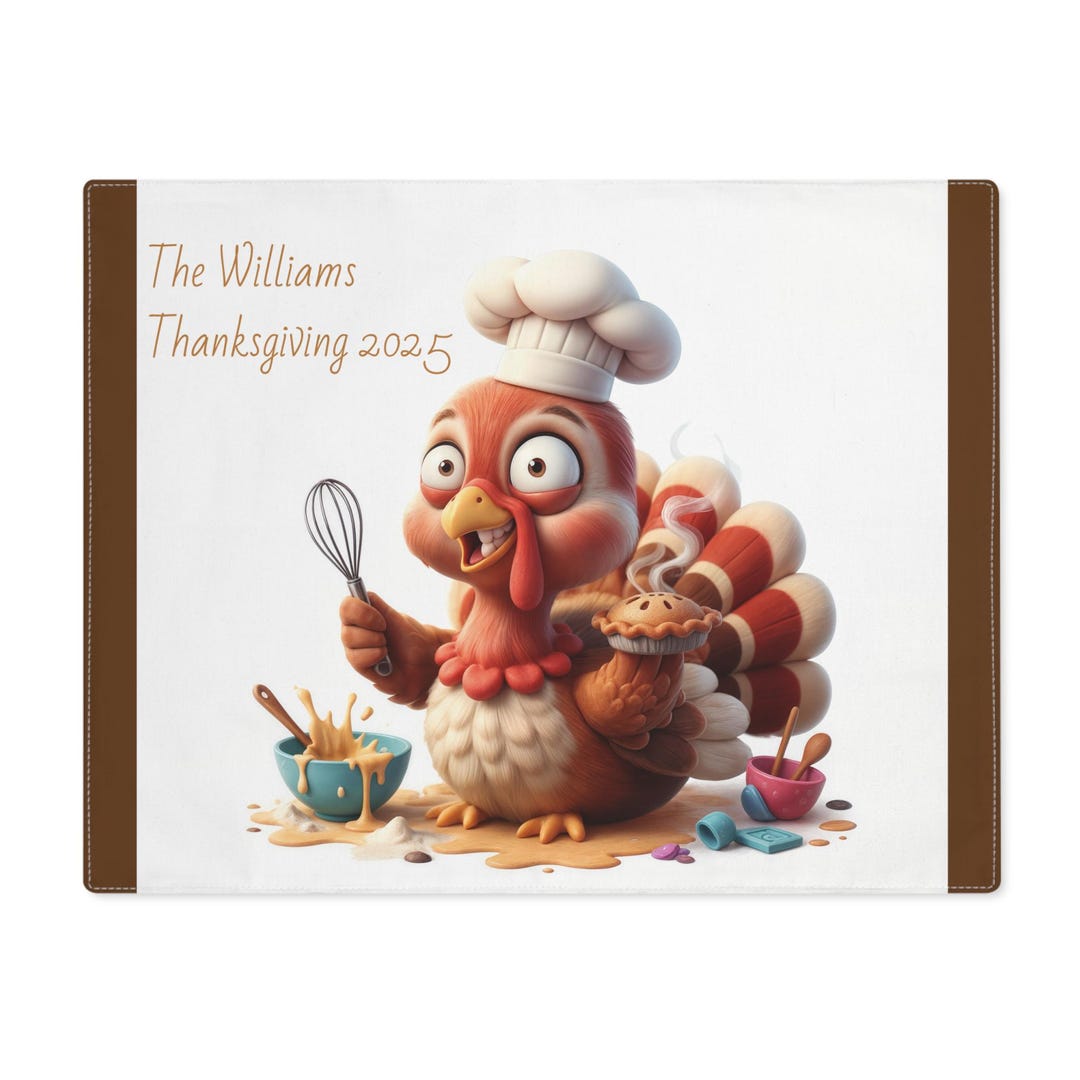 Customizable Thanksgiving Placemat: Cotton Twill, Harvest Turkey Decor ...