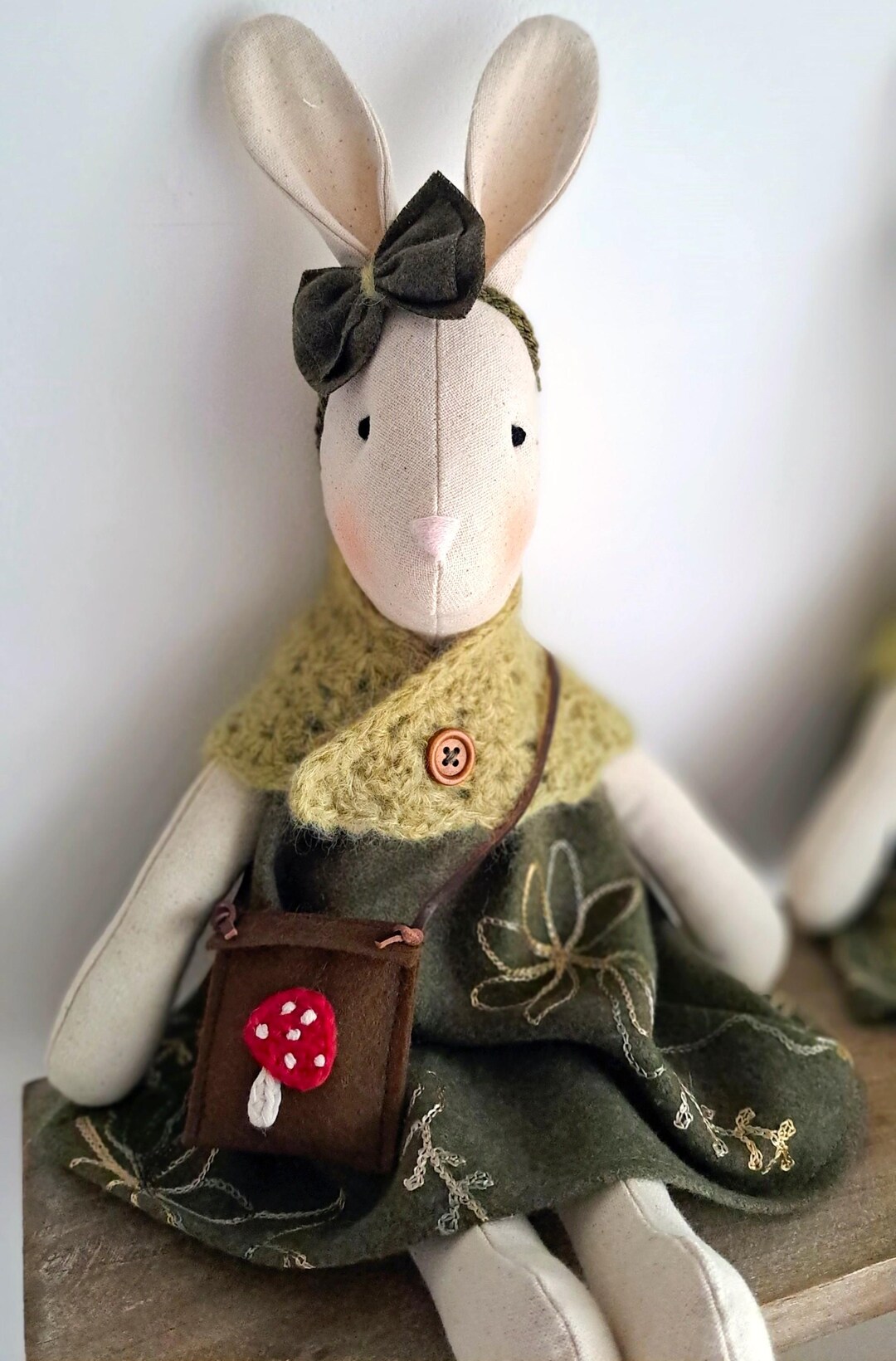 Handmade Linen Bunny Doll: Heirloom Woodland Nursery Decor - Etsy