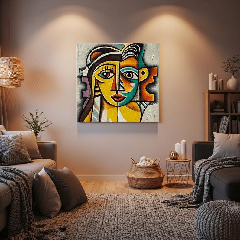 Picasso-inspired Abstract Art Print - Digital Download (4x5, 1x1, 16x9 ...