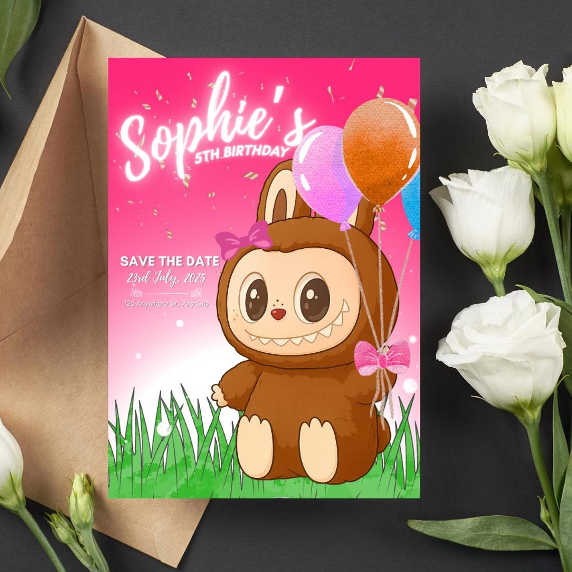 Editable Labubu Birthday Party | Kids Birthday Party | Girls Party ...