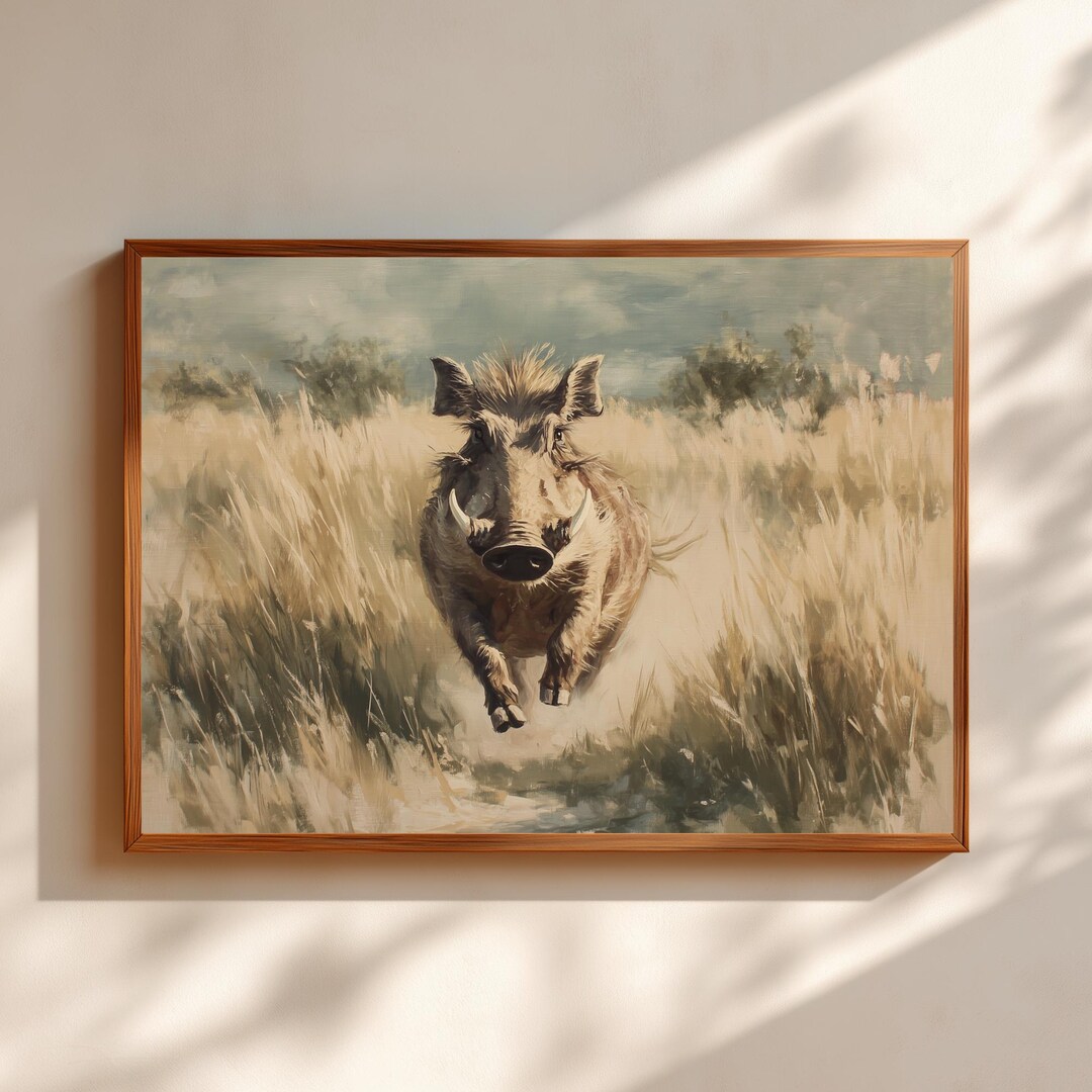 Warthog Safari Wall Art Digital Print | African Wildlife Animal Poster ...