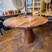 Round Solid Walnut Wood Dining Table With Walnut Base - Etsy