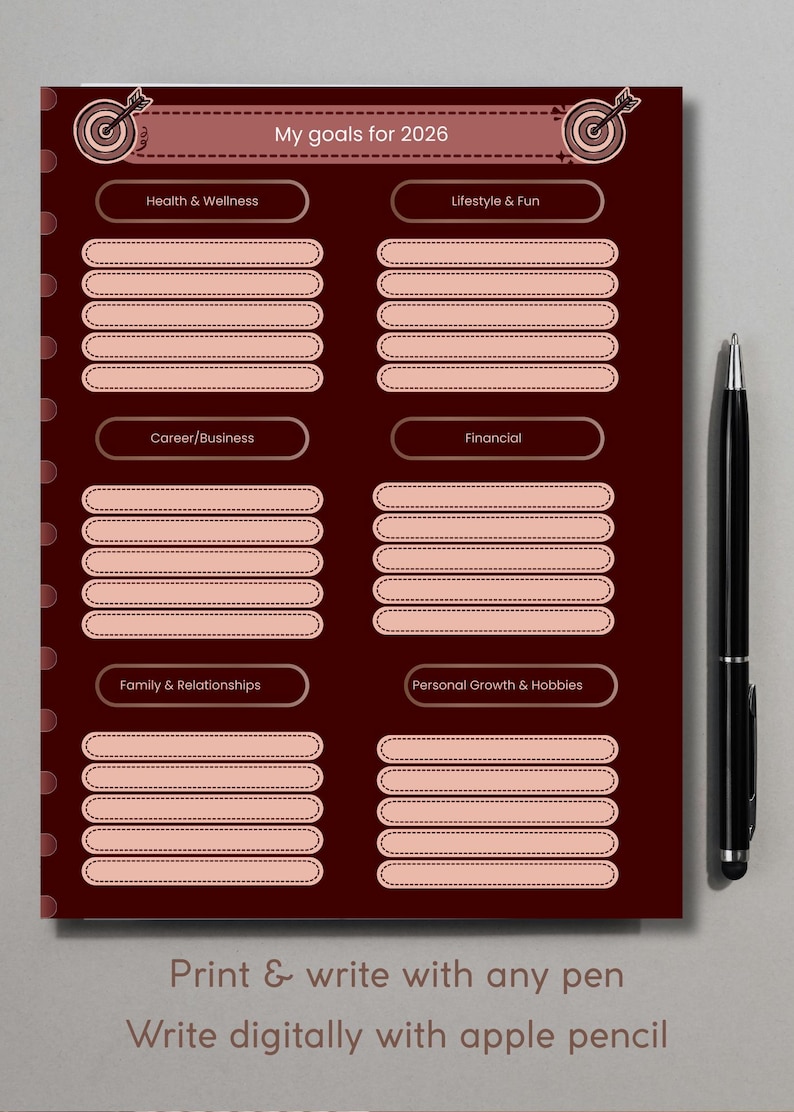 2026 Digital Goals Planner for High School or College Students ...