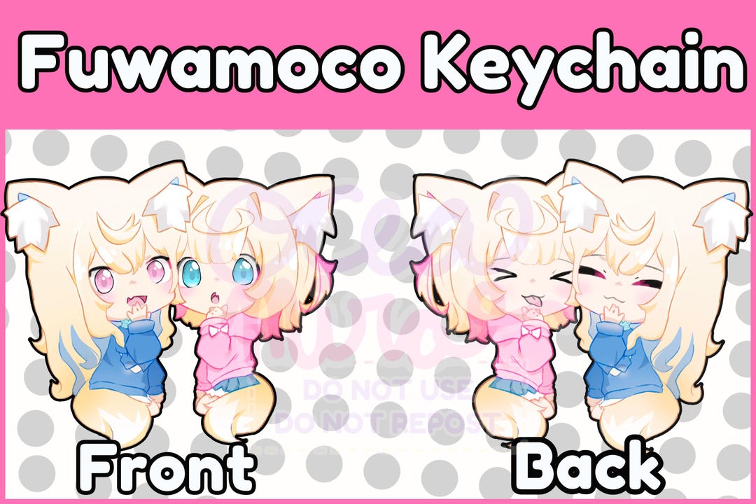 Fuwamoco Keychain -- Hololive Vtuber Keychain - Etsy