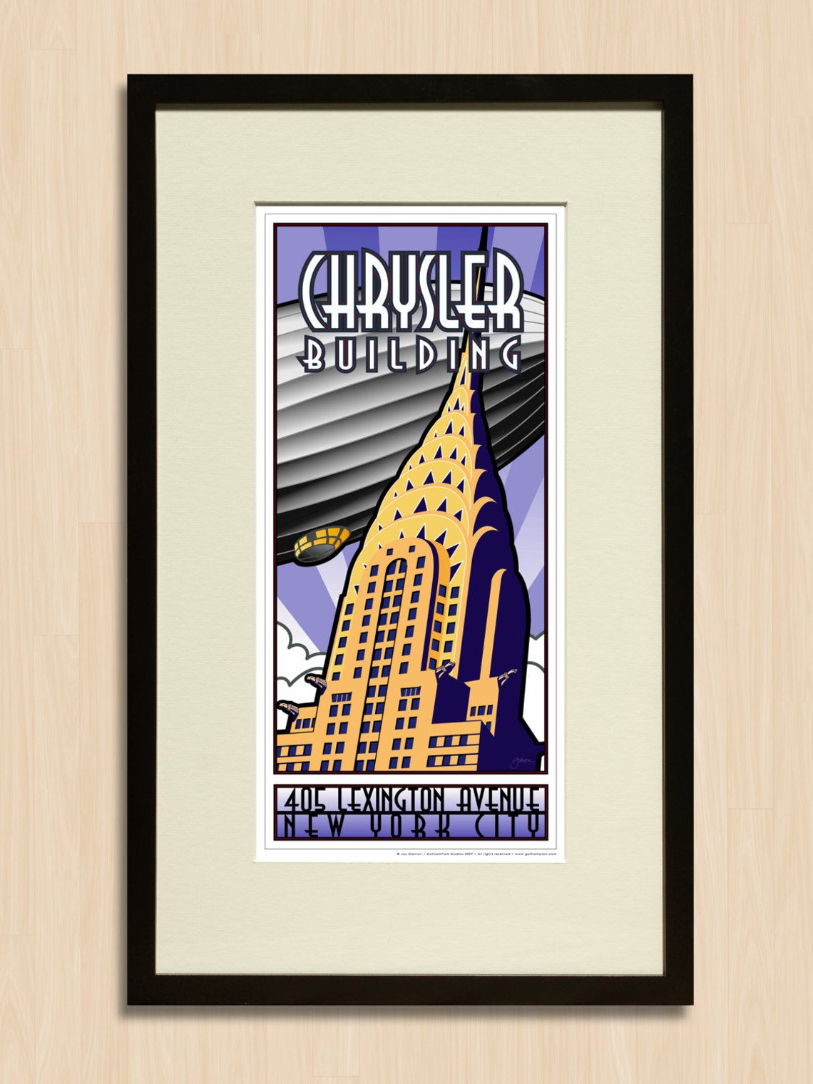 Chrysler Building New York City Manhattan Print Poster Art Deco Retro ...