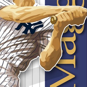 Joe Dimaggio New York Yankees Baseball Print Hall of Fame Cooperstown ...