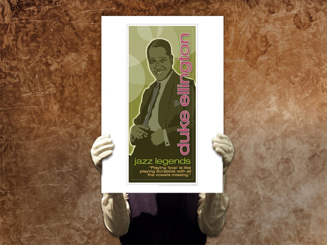 Duke Ellington Jazz Swing Print Art Deco Modern Retro Cotton | Etsy