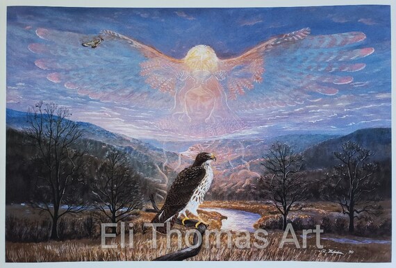 Native American Hawk Art