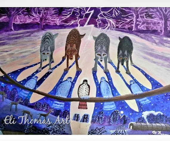 Native American art, Indian, winter art, musicians, moon face, couples ...
