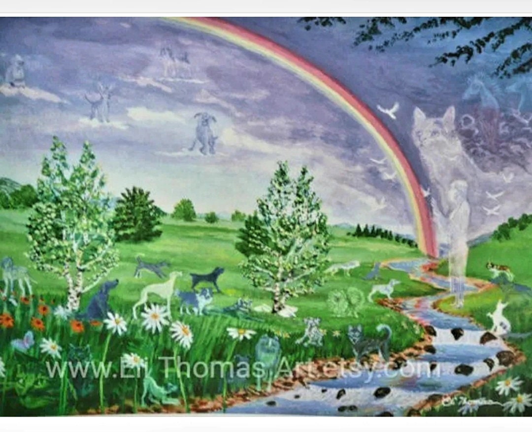 Rainbow Bridge, Pet Art , Native American Art , Print Dog Cat Horse ...