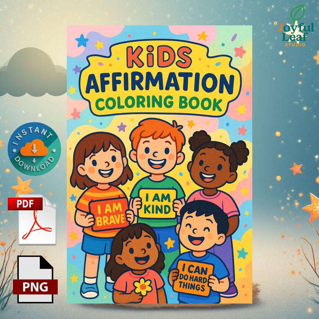 Kids Affirmation Coloring Book Printable | Growth Mindset SEL Activity ...