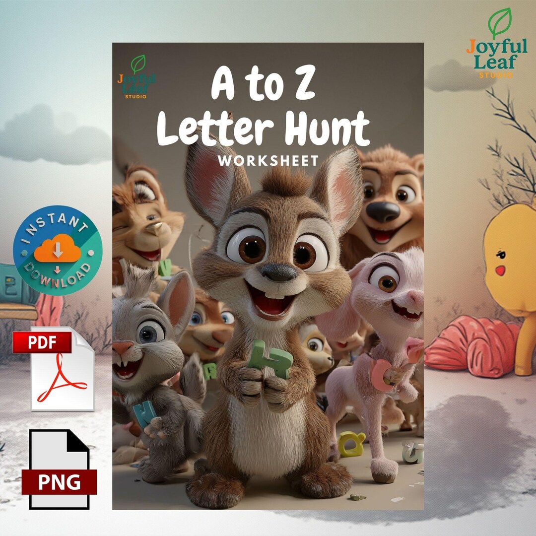 A–Z Animal Letter Hunt Worksheets: Preschool ABC Activities ...