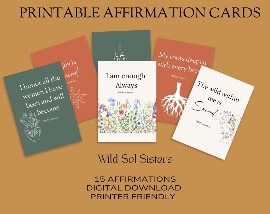 Wild Within: 15 Affirmation Cards - Self-love Quotes (digital Download ...