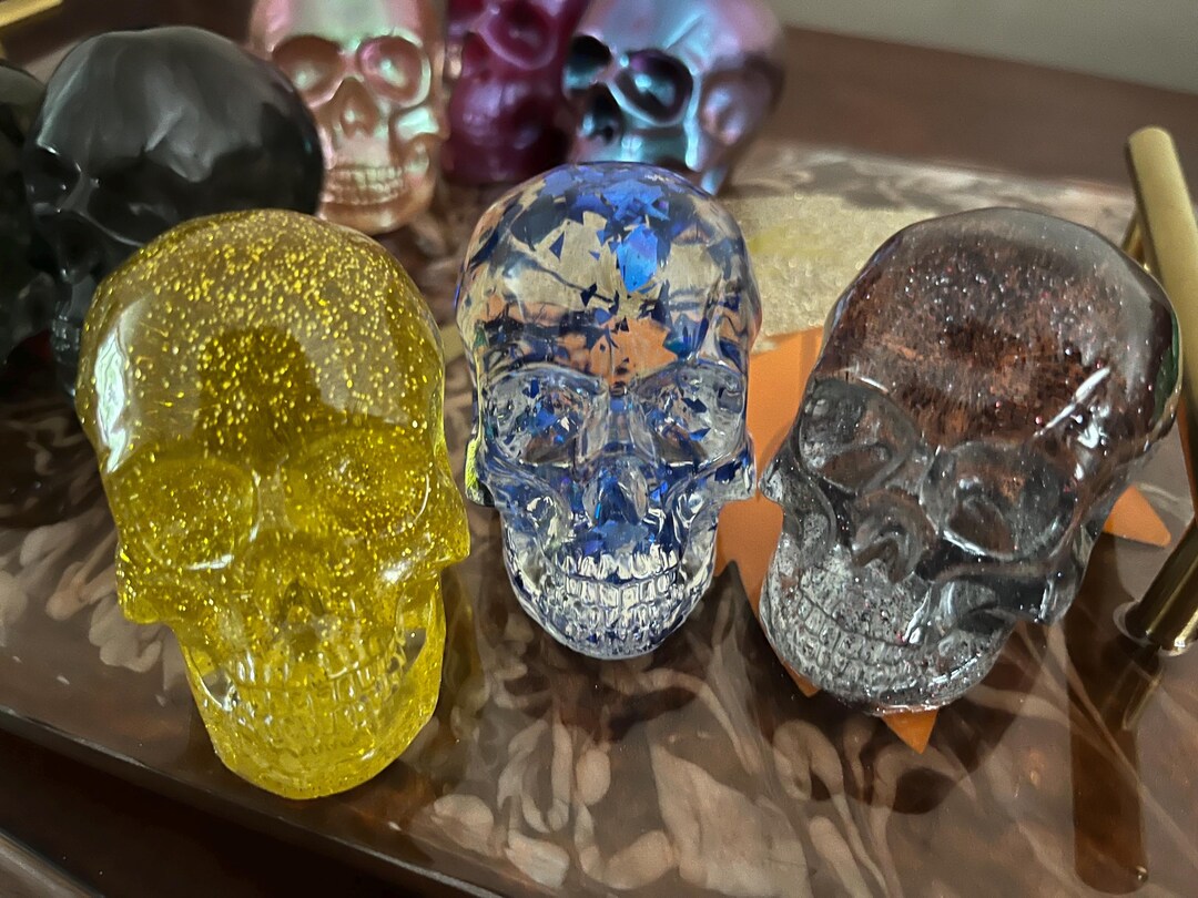 Glitter Epoxy Resin Skulls Medium - Etsy