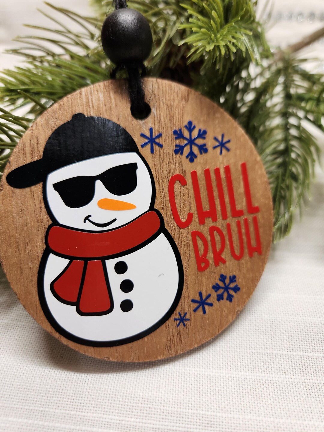 Wood Slang Snowman Christmas Ornament - Etsy