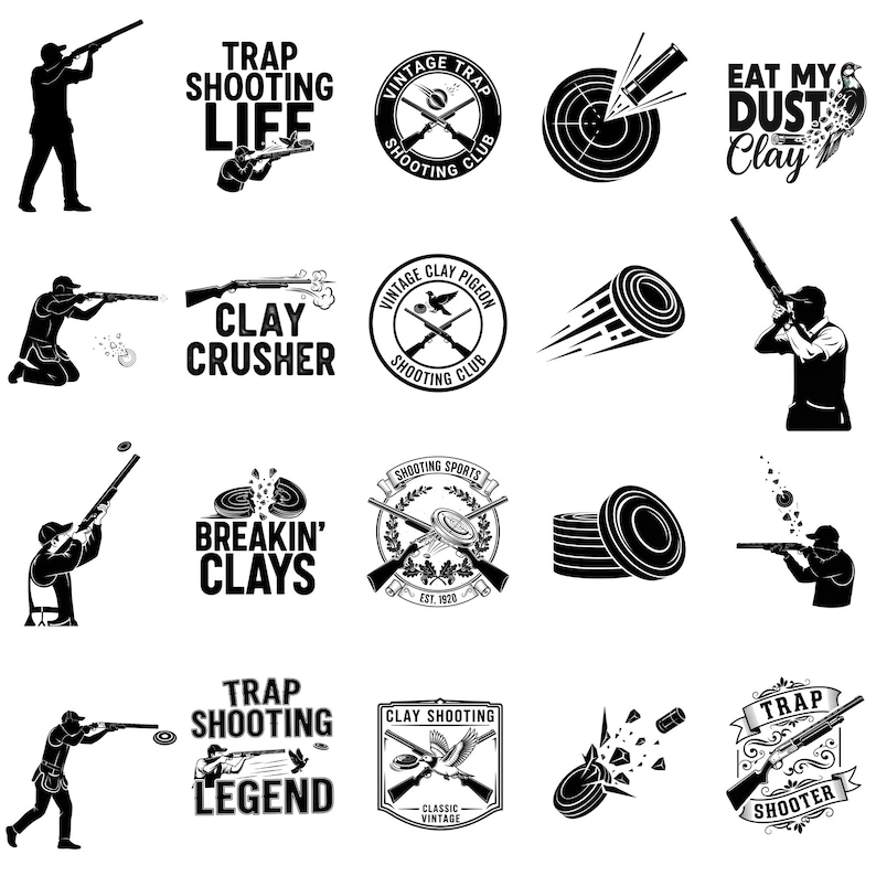 Trap Shooting Svg Bundle, Clay Shooter Svg, Trapshooting Clipart, Clay ...